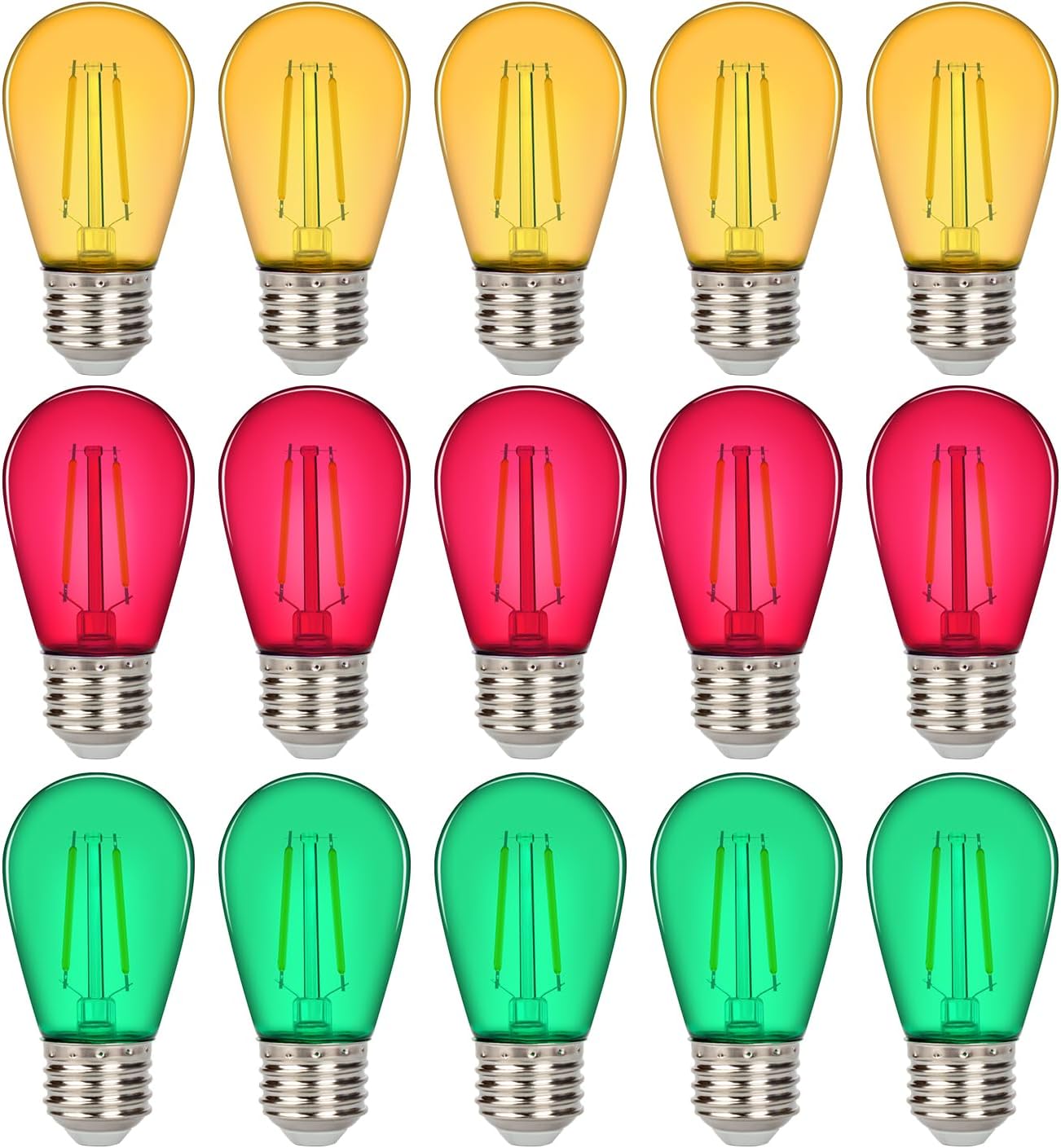 Leadleds S14 E27 LED Light Bulbs - 1W (10W Equivalent), Shatterproof ...