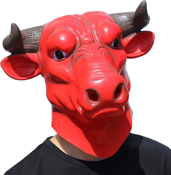 CreepyParty Deluxe Halloween Costume Party Latex Bull Head Mask（OX head ...