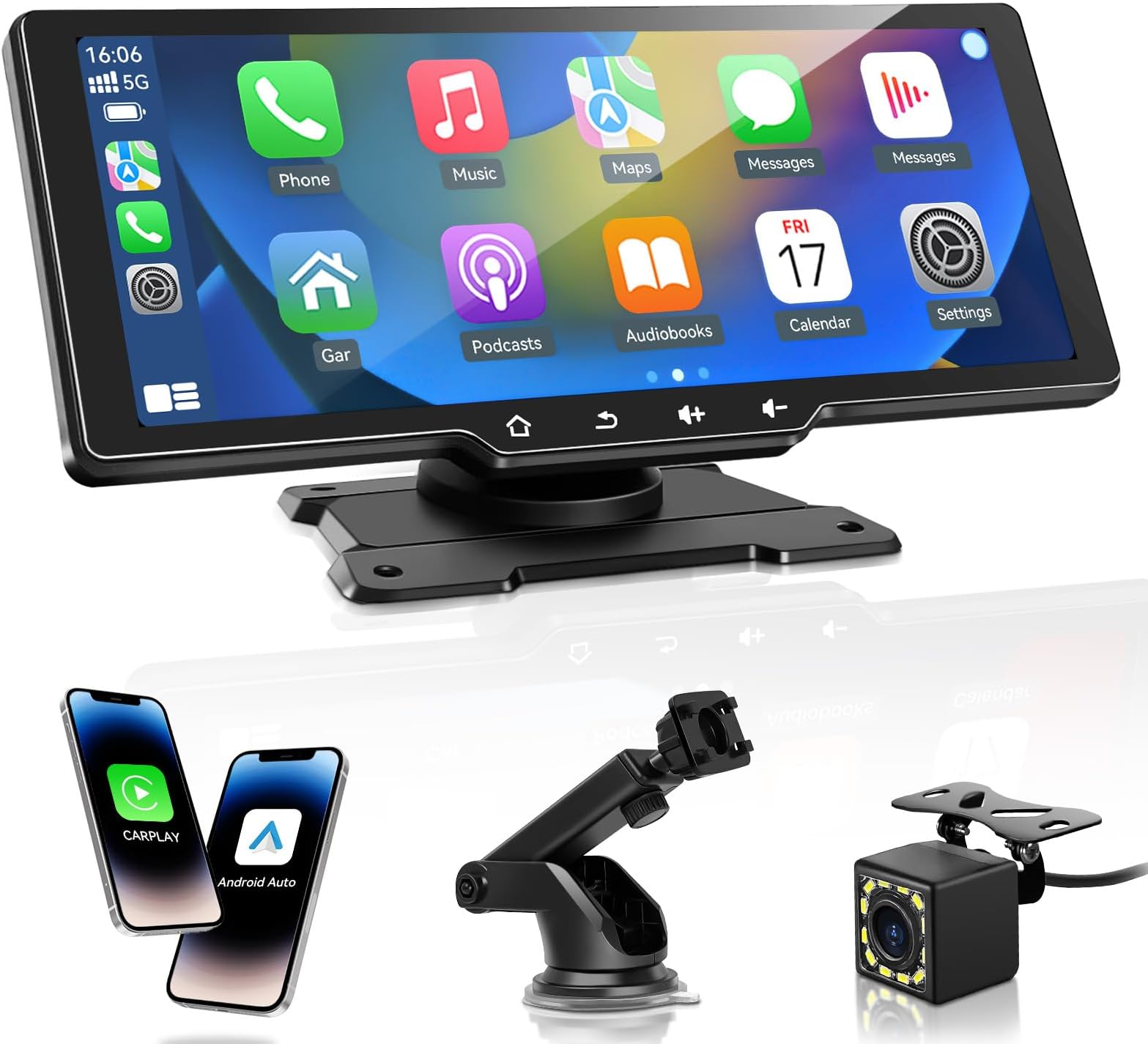 Amazon.com: Carpeer 10.26" Wireless Carplay Screen for Car, Portable ...