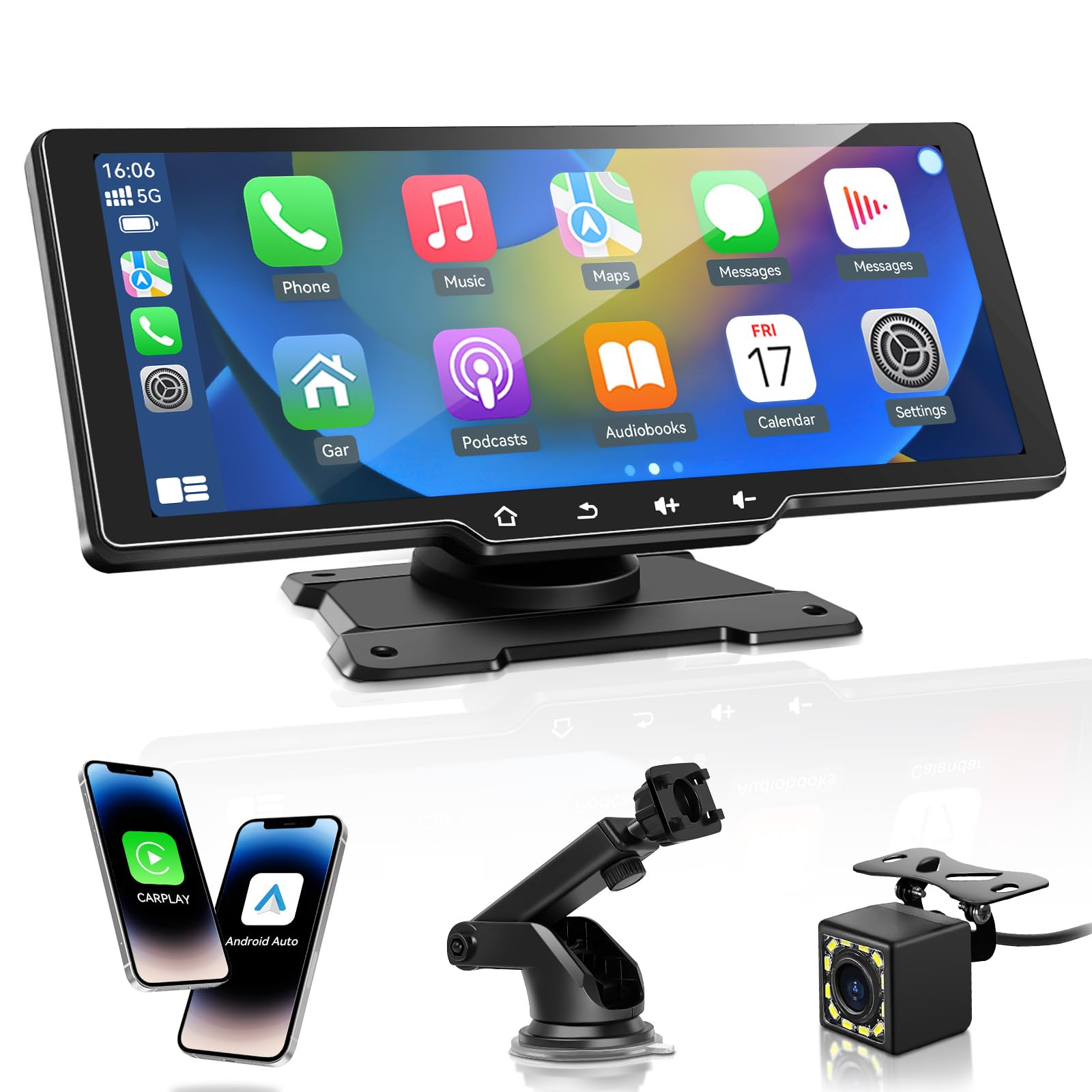 Snapklik.com : Carpeer 10.26" Wireless Carplay Screen For Car, Portable ...