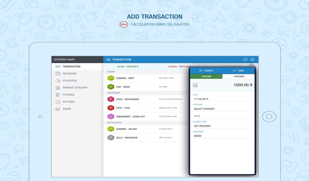 iExpense Diary+-Amazonアプリストアのアプリ