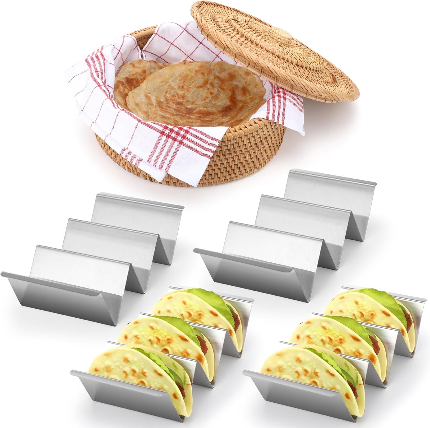 Amazon.com: Newtay 10 Inch Mexican Tortilla Warmer Basket with Cotton ...