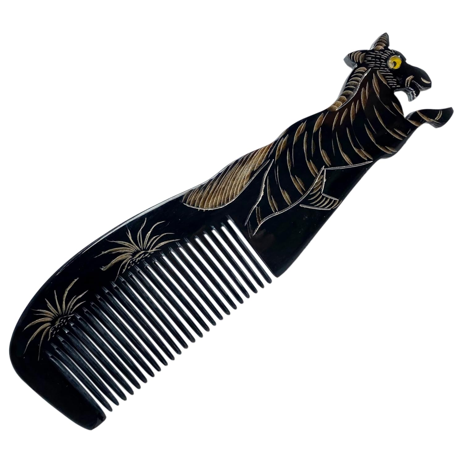 Amazon.com : Animal Pattern Natural Buffalo Horn Comb, Animal Engrave ...