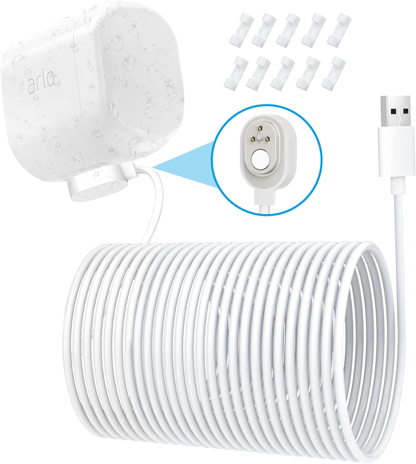 Amazon.com: Tebiemao 24.6FT Weatherproof Camera Charger for Arlo Pro 5S ...