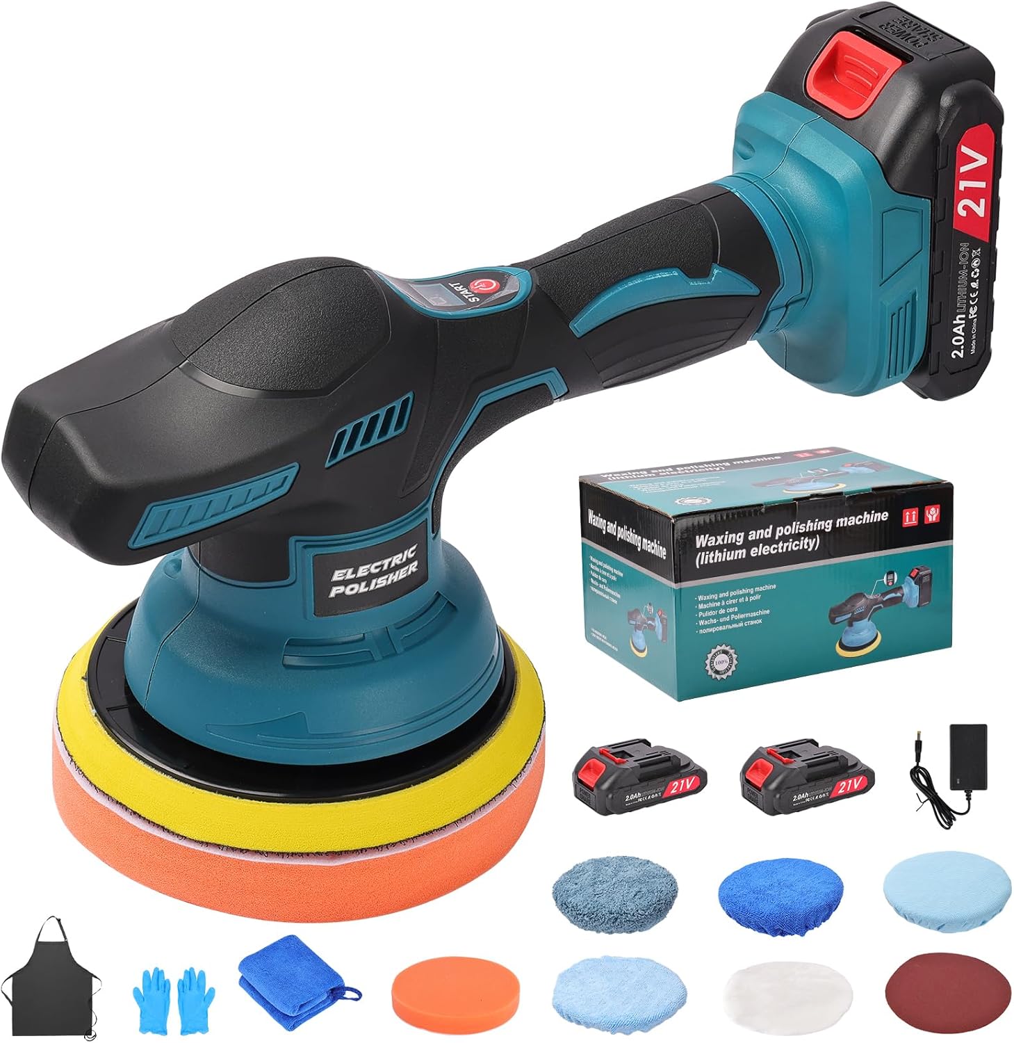 Cordless Buffer Polisher, 6-inch Rotary Car Buffer Polisher With ...