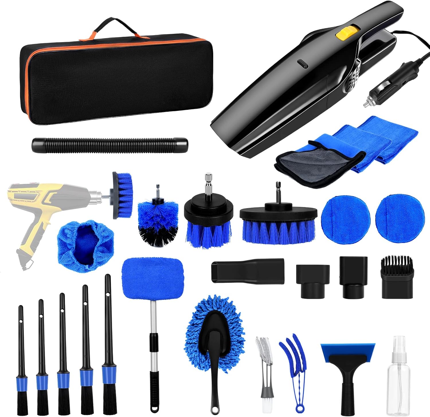 Amazon.com: MUNSCVUS 22Pcs Car Interior Detailing Kit with High Power ...