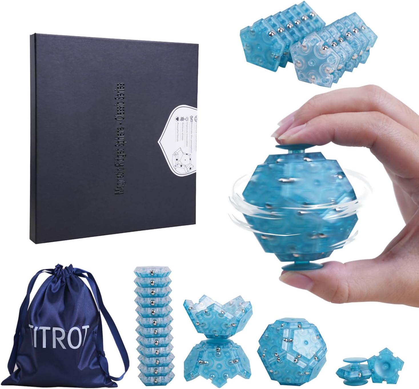 Amazon.com: Magnetic Fidget Toy for Adults, New Upgraded 14-Piece Set ...