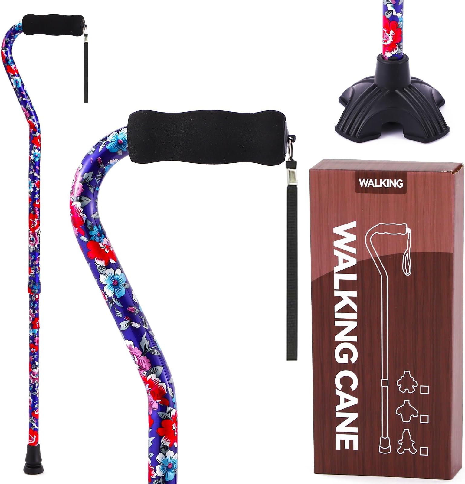 Amazon.com: Folding Aluminum Walking Cane Cats Design with Height ...