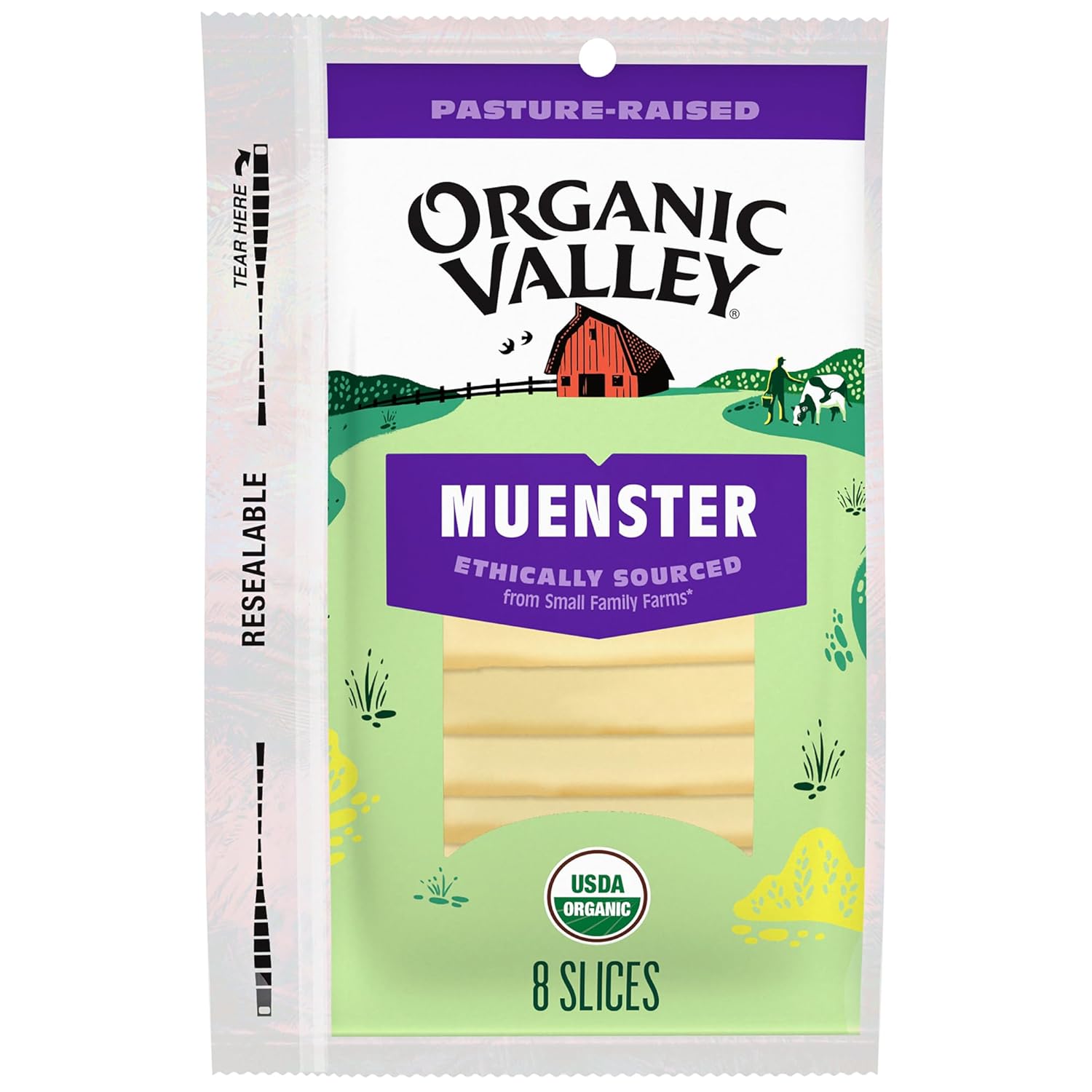 Amazon.com: Organic Valley Artisan Organic Muenster Cheese Slices ...