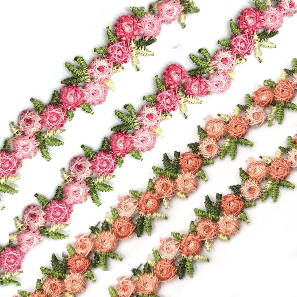Rose Border Embroidered Ribbons Tour Embroidery Ribbon Garland Online
