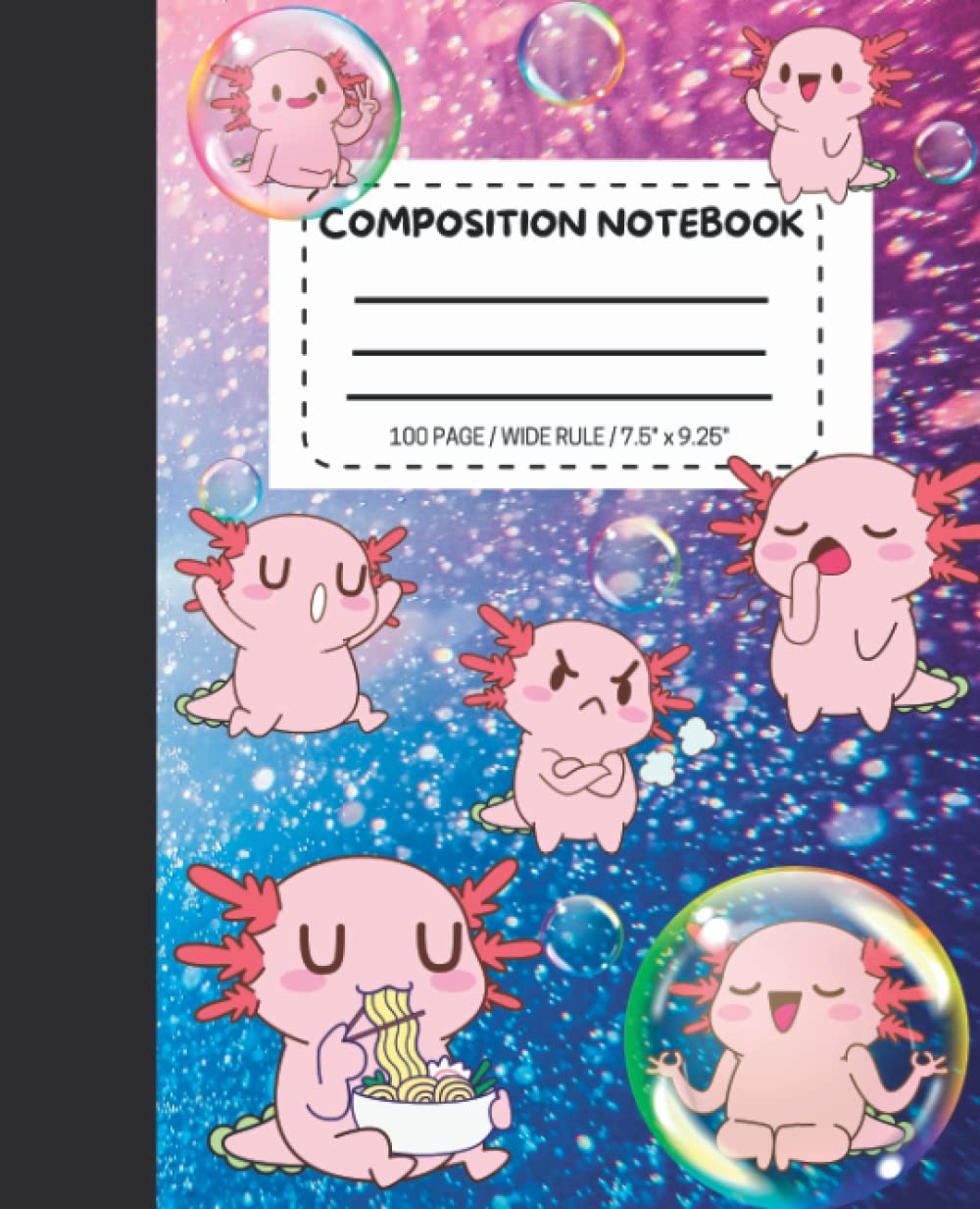 Axolotl Journal, Composition Notebook Wide Ruled: Cute Axolotls Journal ...
