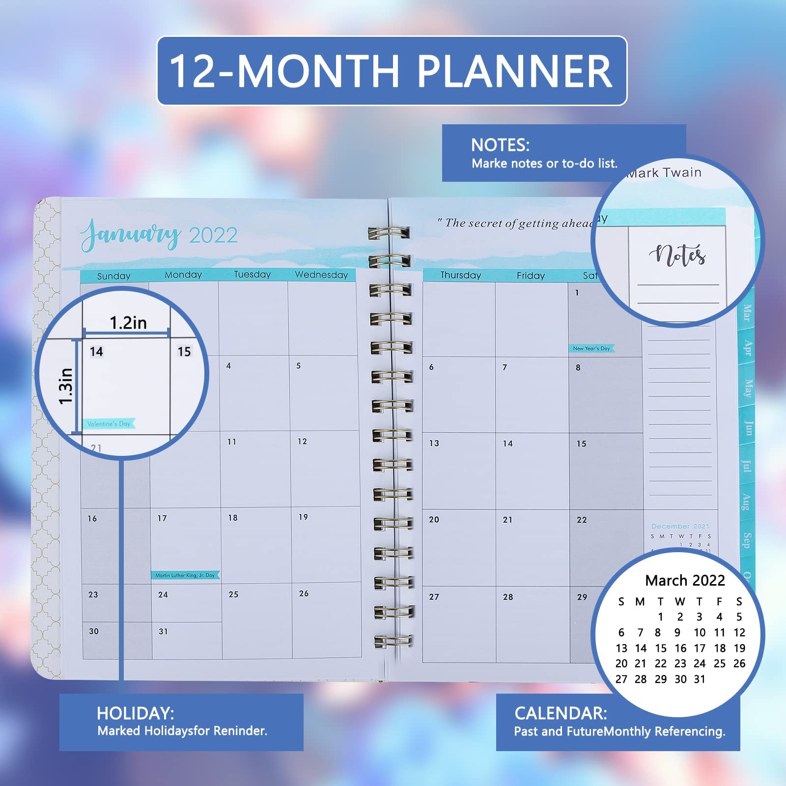 Planner 2022-2023 - Calendar 2022, Daily Planner Weekly & Monthly ...