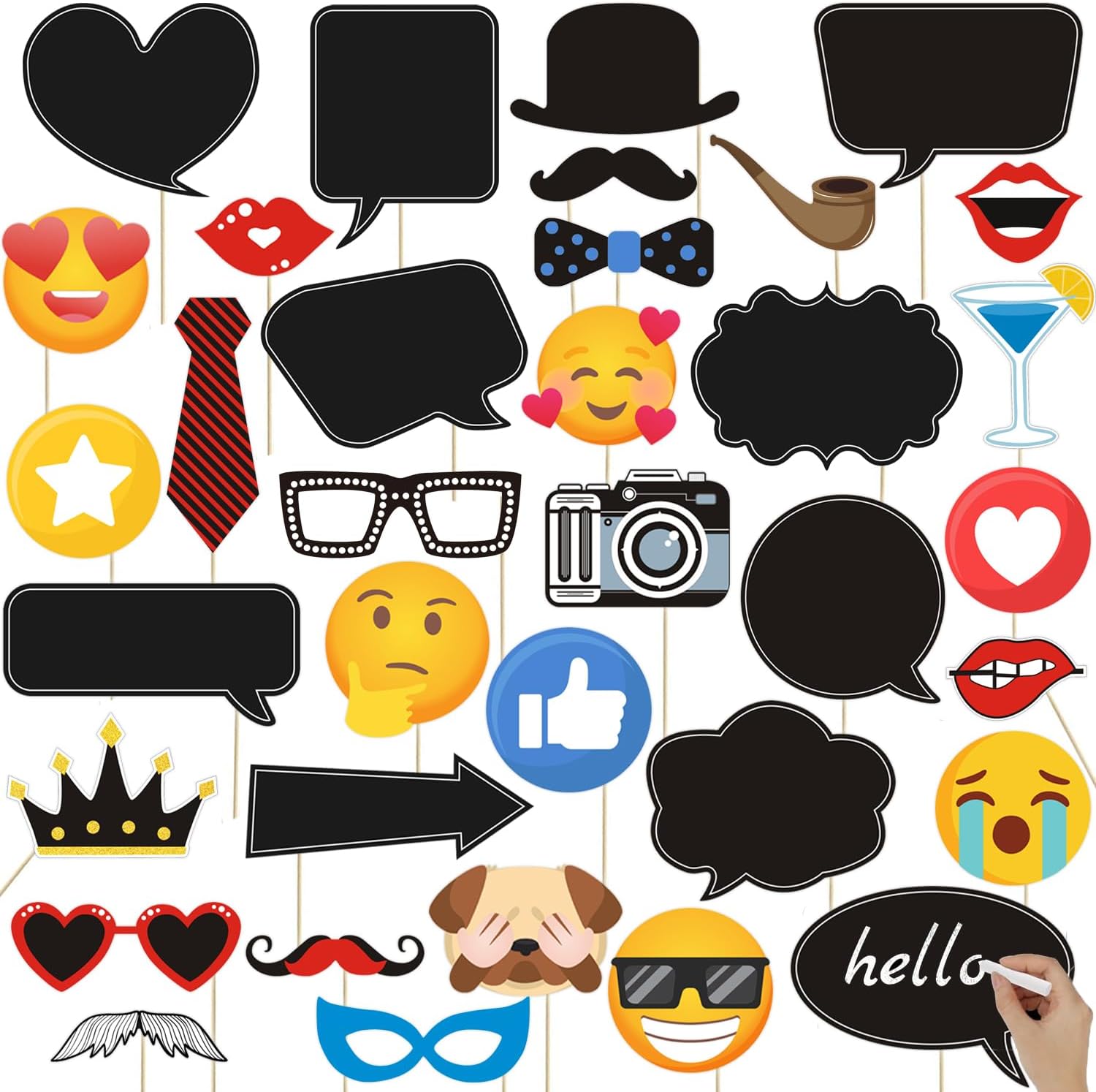 Amazon.com: 35pcs Insta-Themed Social Media Party Selfie Photo Booth ...