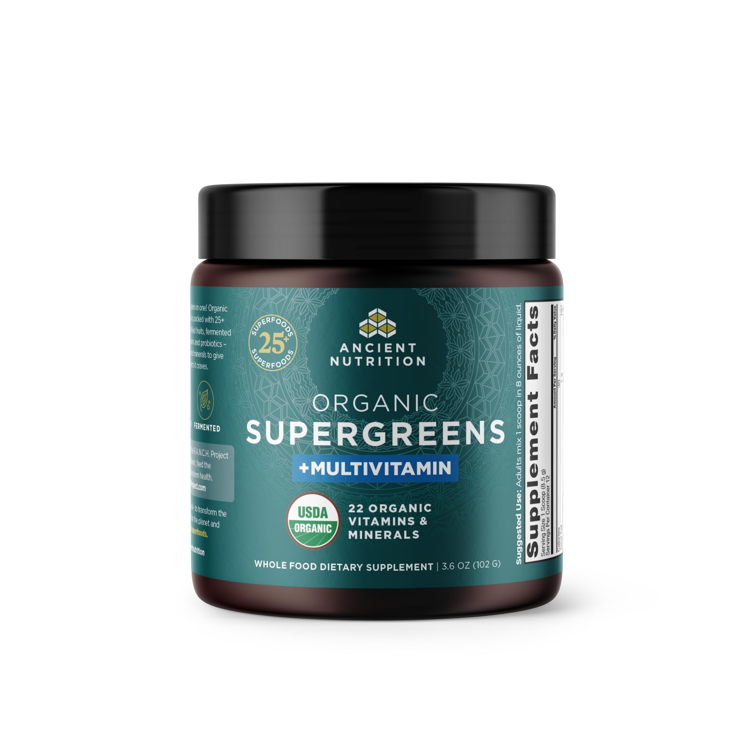 Amazon.com: Ancient Nutrition Organic SuperGreens Powder with ...