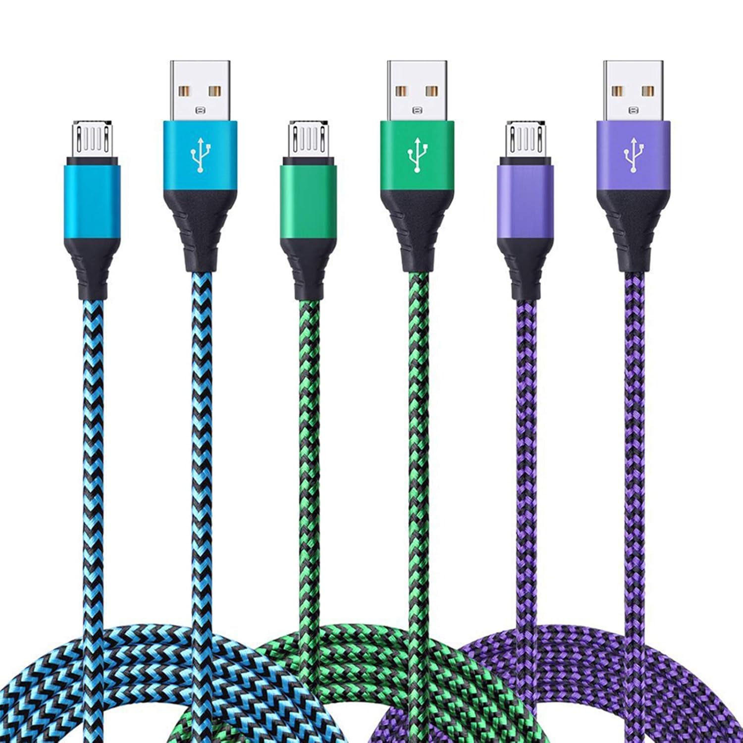 Amazon.com: Android Charger Cable, FiveBox 3-Pack 6ft Micro USB Cable ...