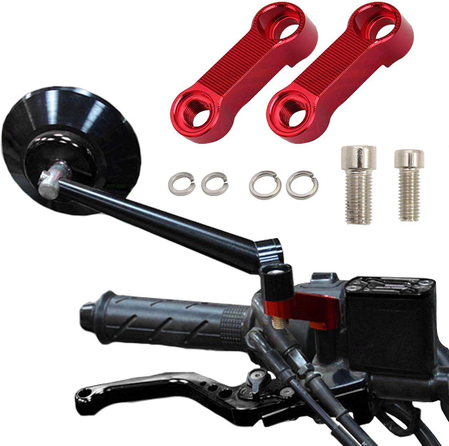 Amazon.com: 2PCS Motorcycle Mirror Extenders, Mirror Mount Risers, 10mm ...