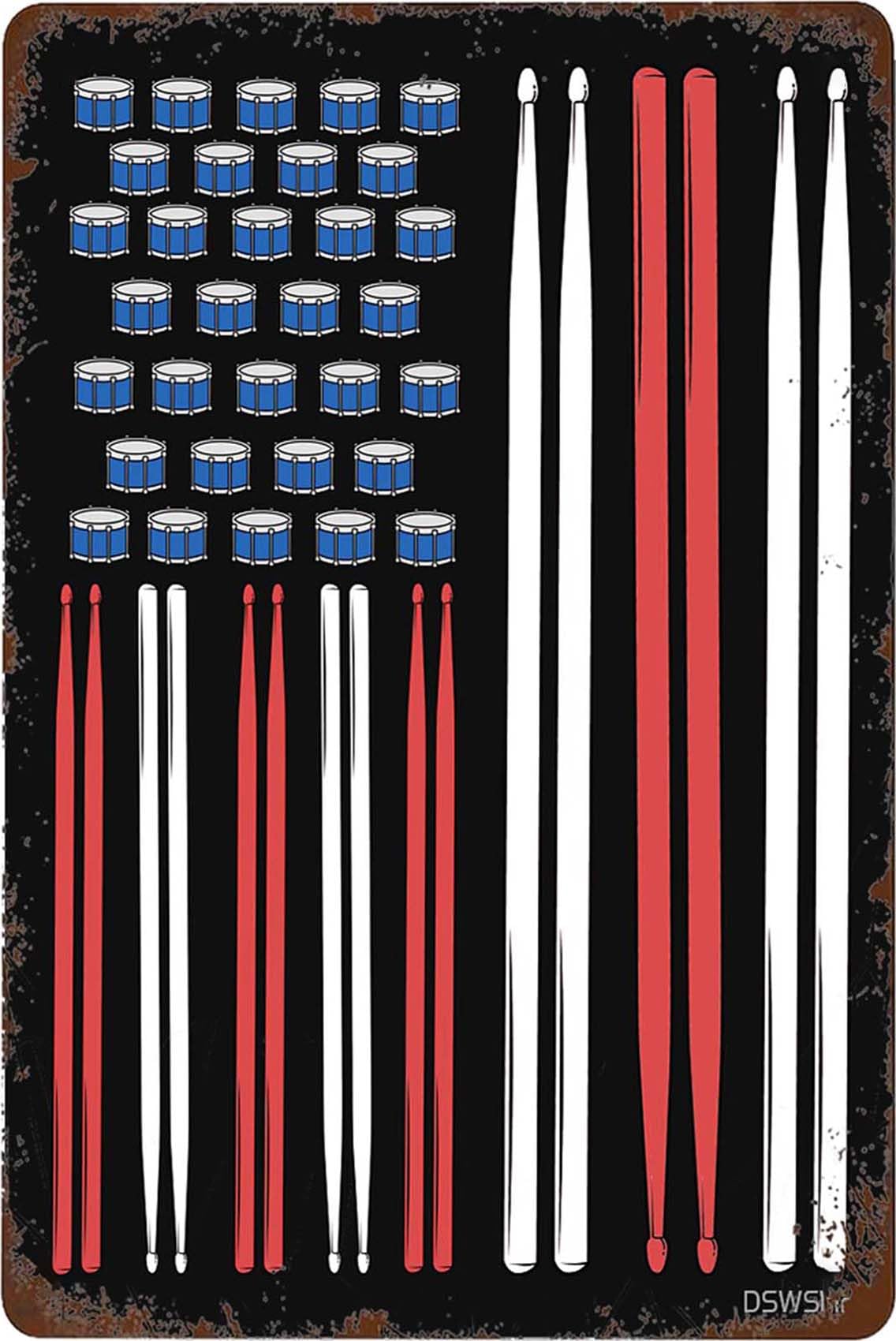 Amazon.com: Drum Sticks Drummer Gift Drumming Percussion Metal Signs ...