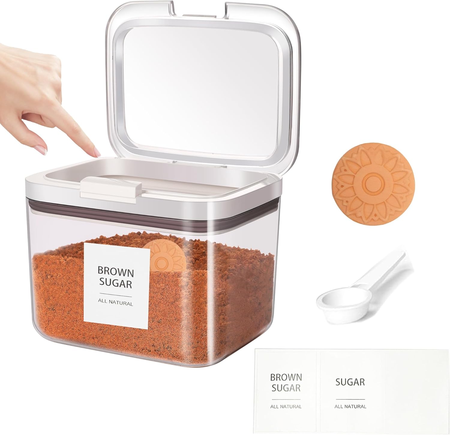 Amazon.com: Euiaey Brown Sugar Container Airtight, Brown Sugar Keeper ...