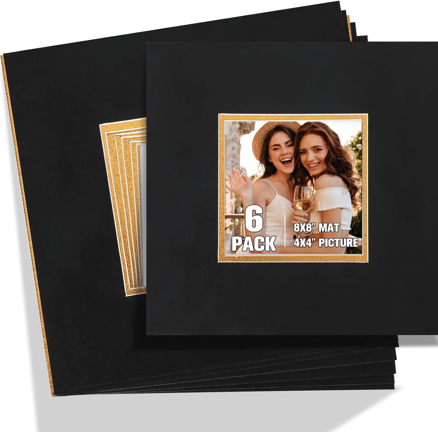 Amazon.com: 6 Pack Picture Matting 8x8 for 4x4 Photo Picture mats Bevel ...