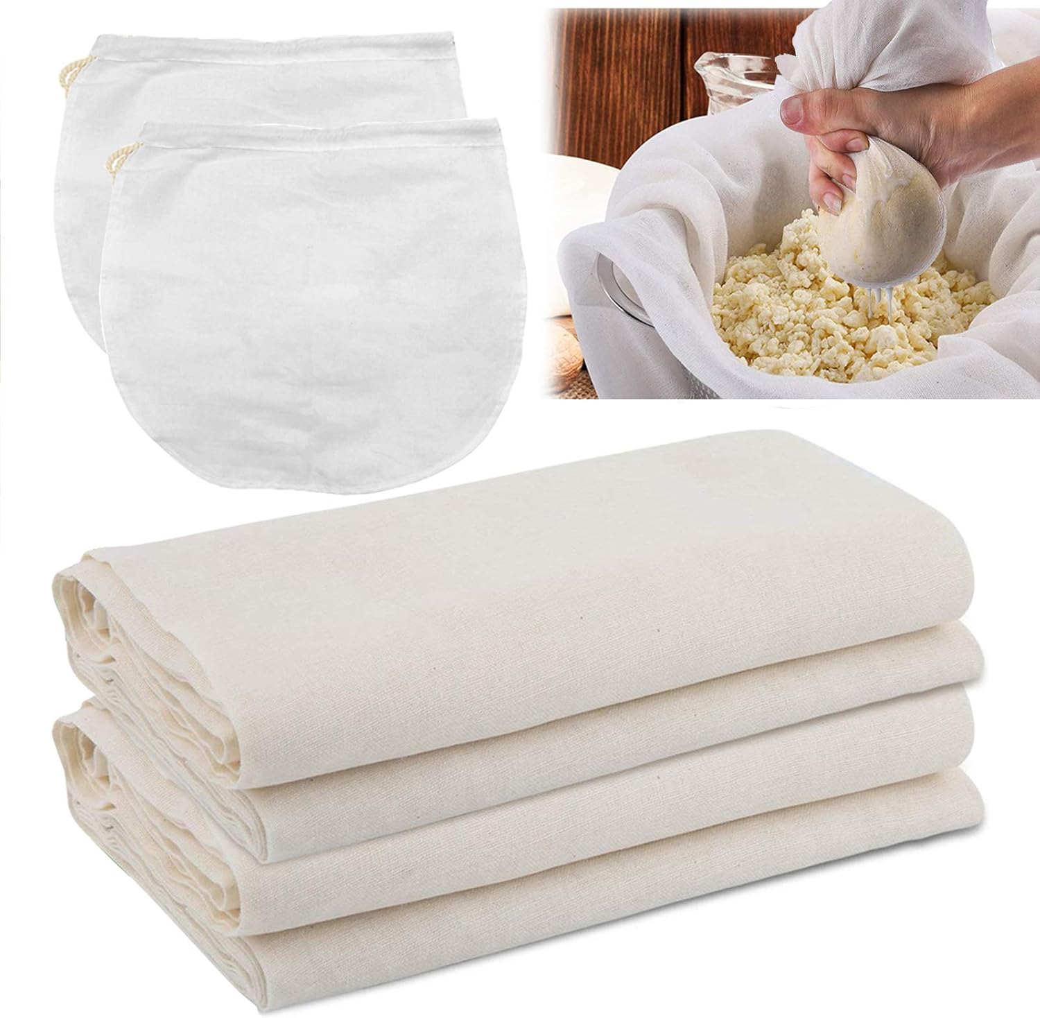 3 Pack Cheesecloth For Straining Reusable, Cheese Cloths For Cooking ...