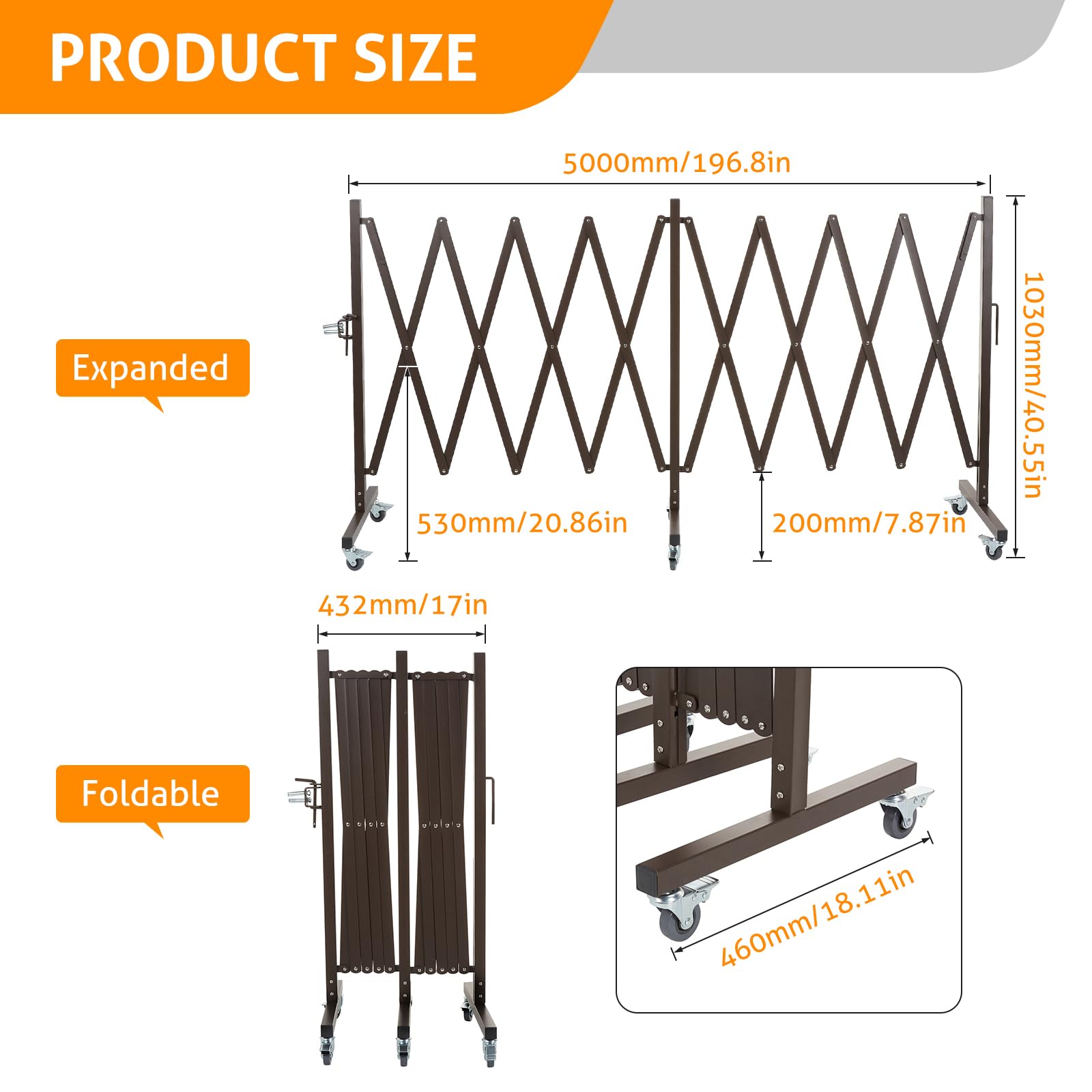 Snapklik.com : Metal Expandable Gate, 16.4 Feet Folding Security Gate ...