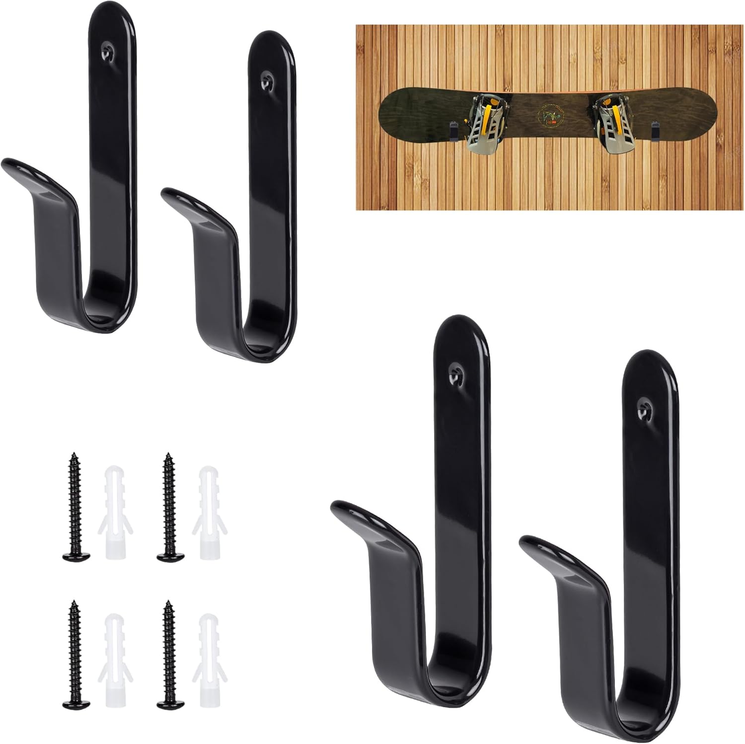 Amazon.com: Douthfolle 4PCS Snowboard Horizontal Snowboard Wall Mount ...