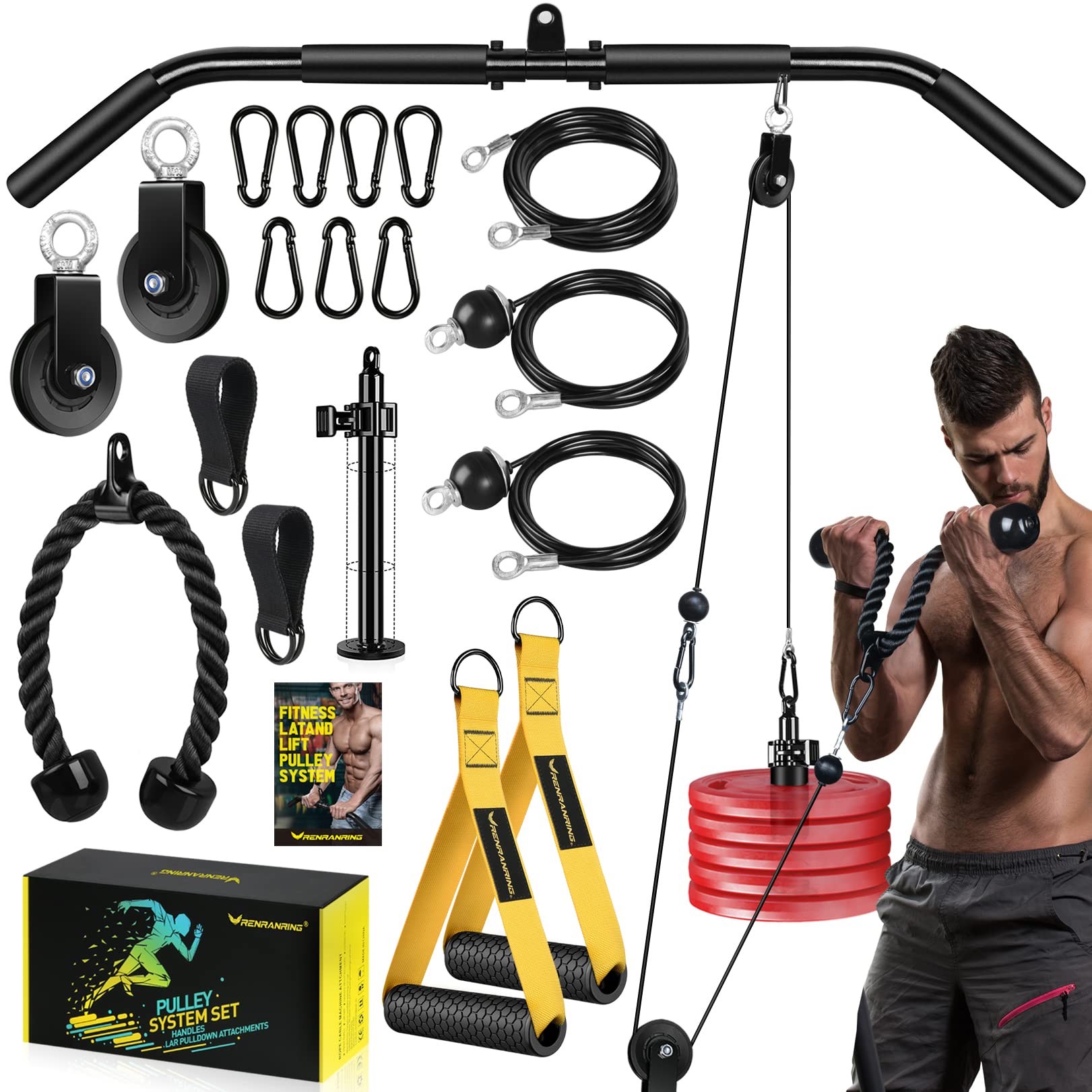 Buy Weight Cable Pulley System Gym - Upgraded LAT Pull Down Machine ...