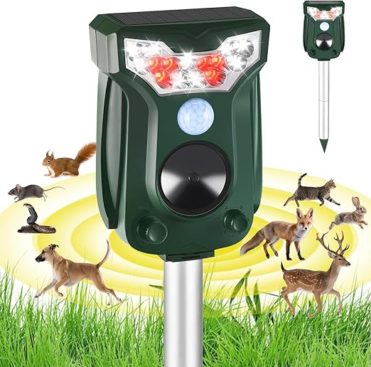 Amazon.com: 2 Pack Cat Repellent Outdoor Solar Ultrasonic Animal ...