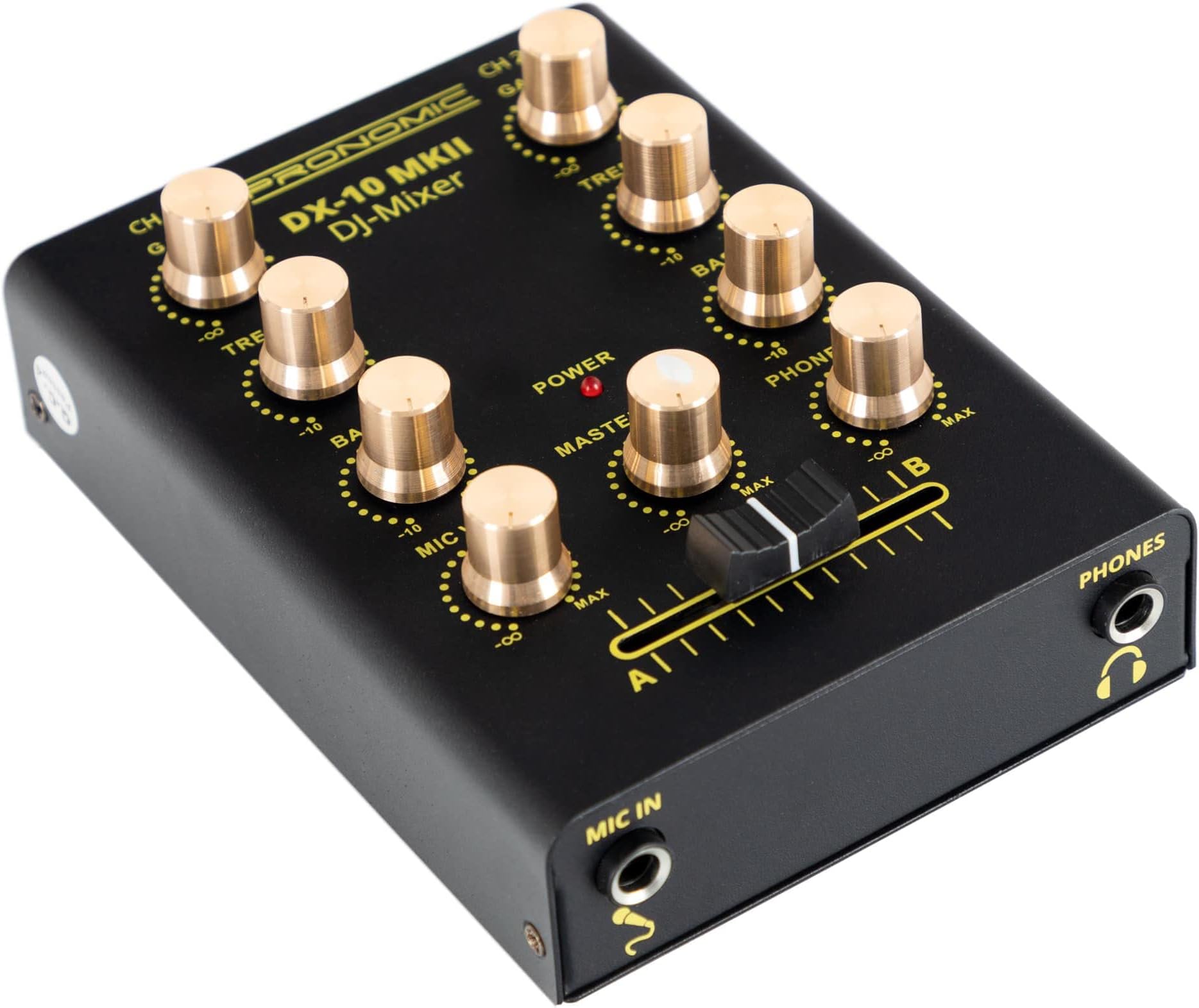 Pronomic DX-10 MKII DJ Mixer - kompakter 2-Kanal-DJ-Mixer mit zwei Line ...