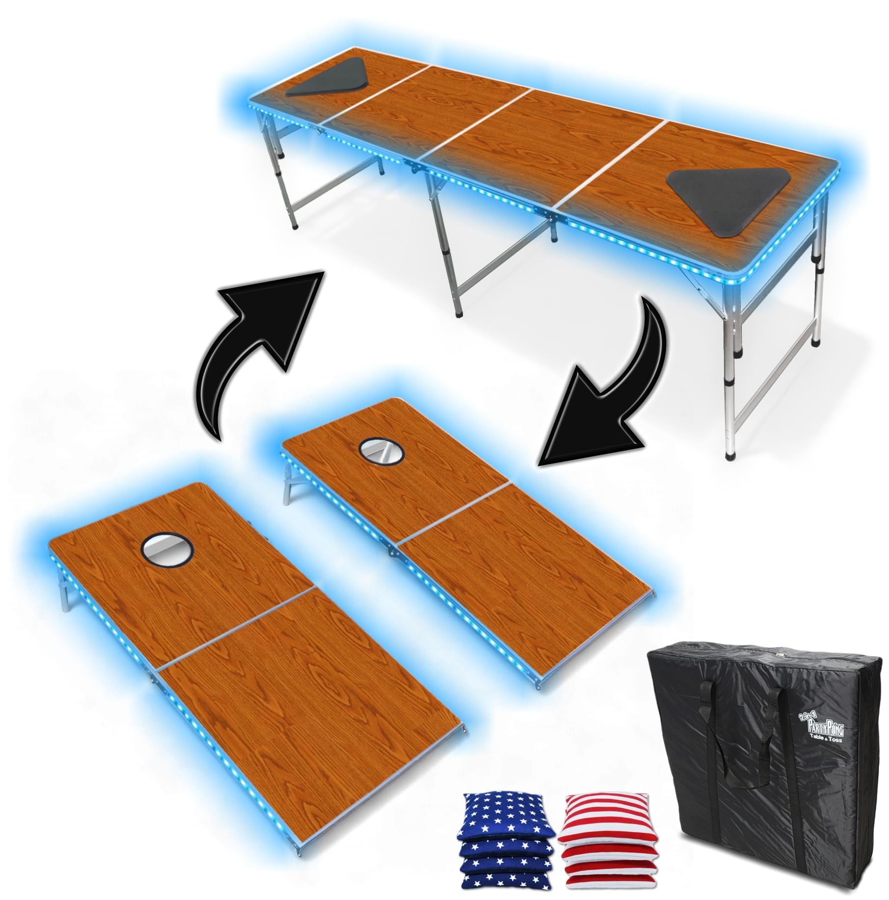 Snapklik.com : New & Improved 2-in-1 Cornhole Boards & Party Pong Table ...