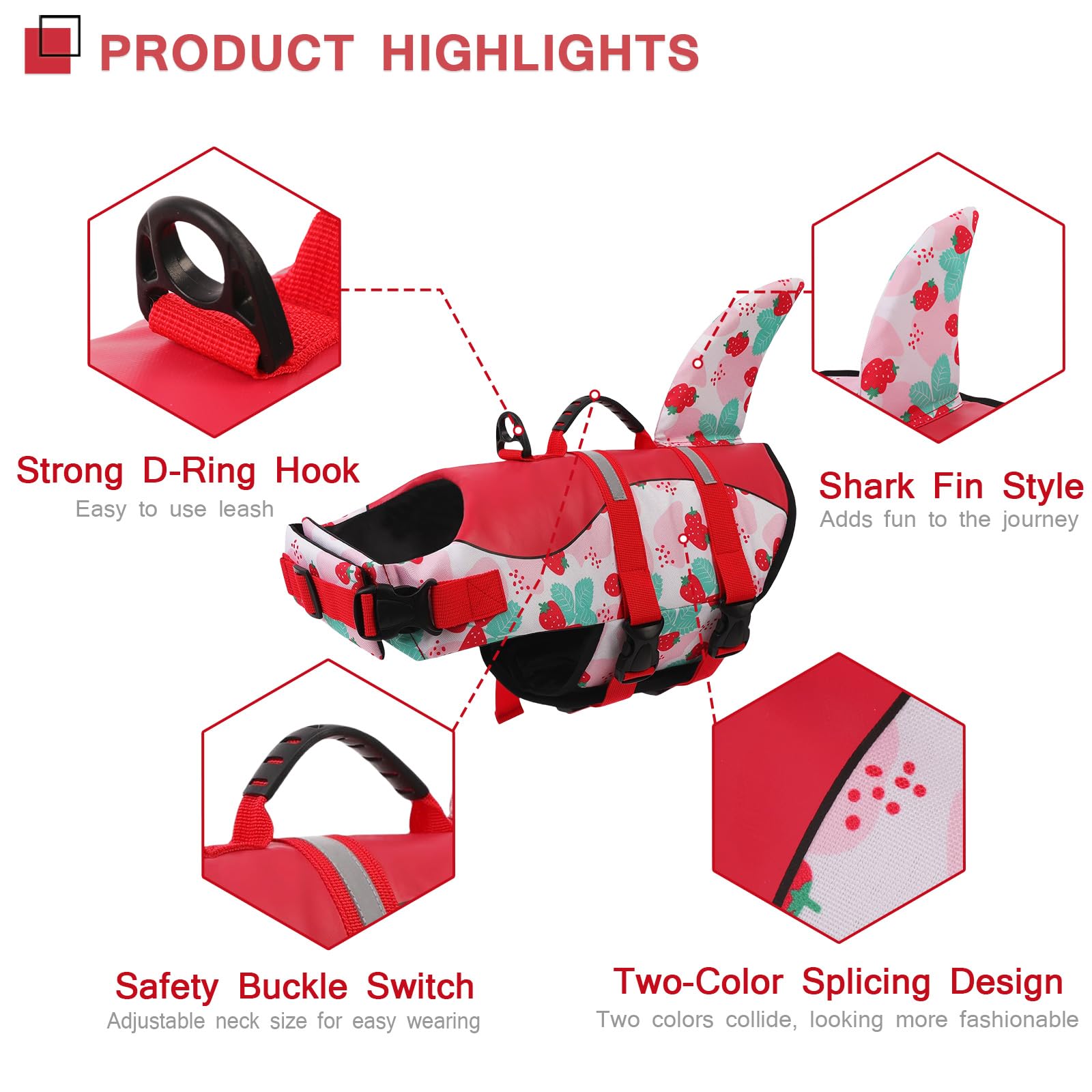 Snapklik.com : ASENKU Dog Life Jacket - Pet Safety Vest For Swimming ...