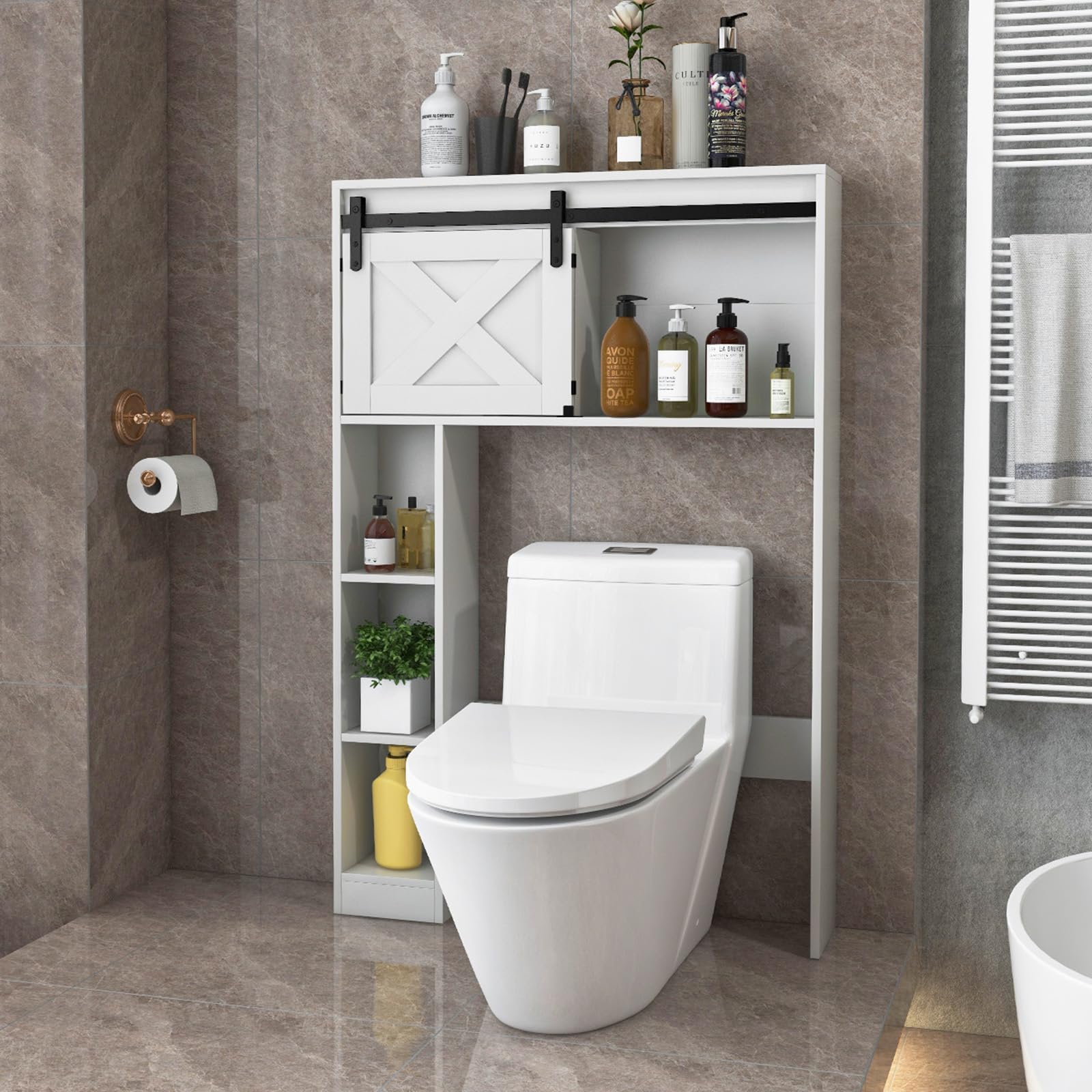 IDMarket - Meuble WC 3 en 1 avec armoires de rangement DETROIT design ...