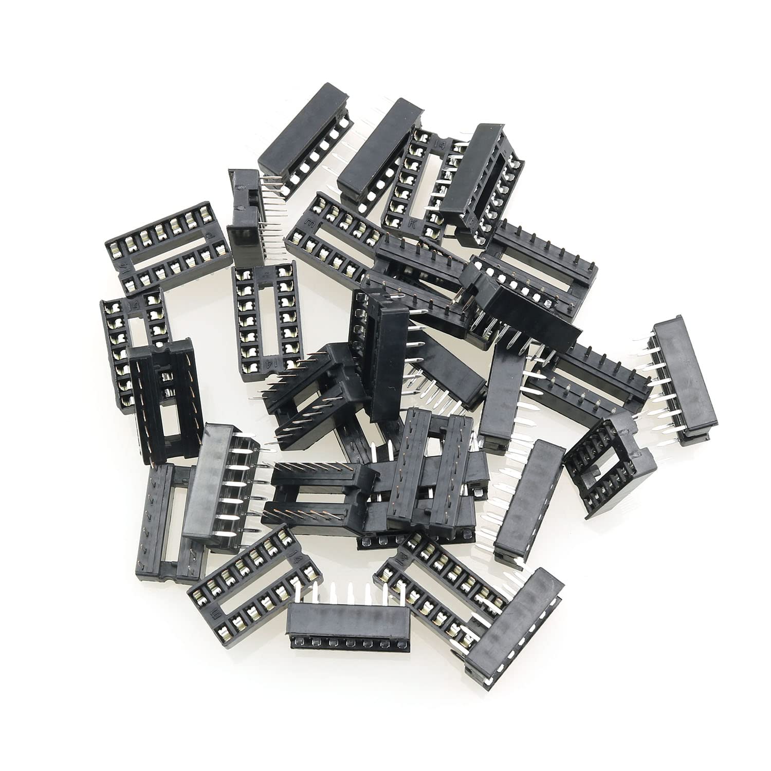 Amazon.com: 14 Pin IC Socket TAODAN 30 PCS 2.54mm Pitch 14 Pin DIP IC Solder Type Socket Adaptor ...