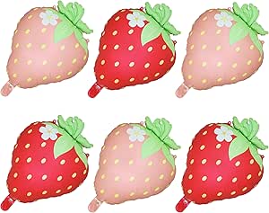 Amazon.com: Deermon Matte Red Pink Sweet Fruit Strawberry Balloons ...