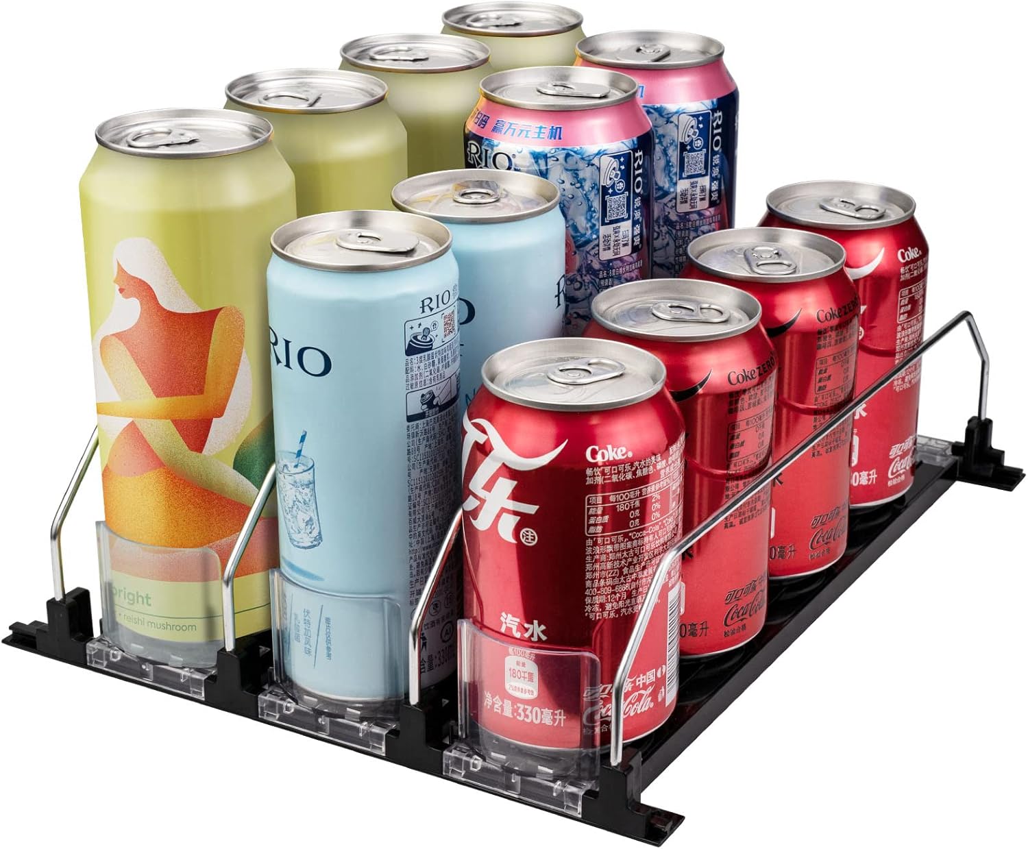 WnicdviR Automatic Can Dispenser for Fridge Drinks Storage 12 Standard ...