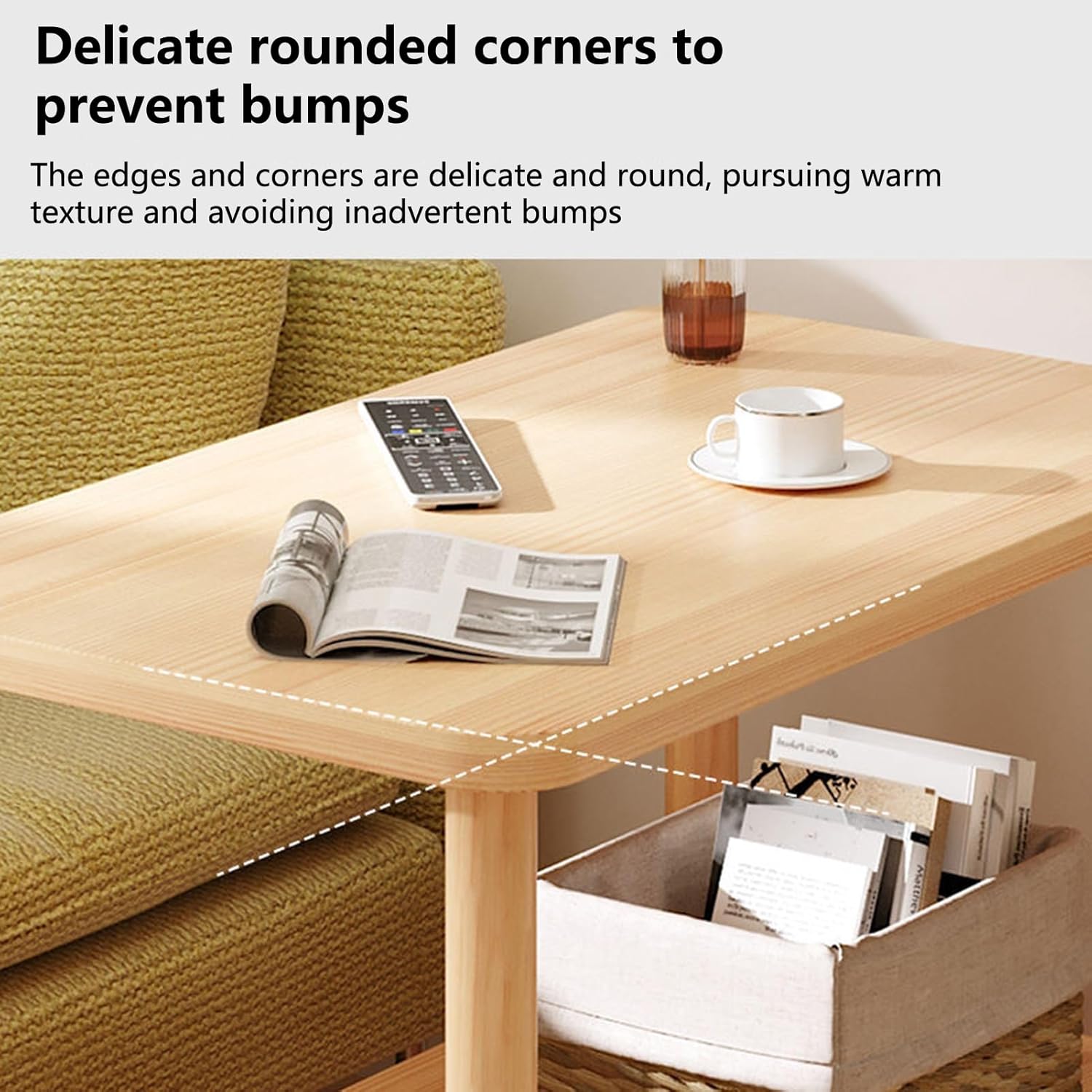 Mesa pequeña, mesa auxiliar, mesa auxiliar de madera de color sólido ...