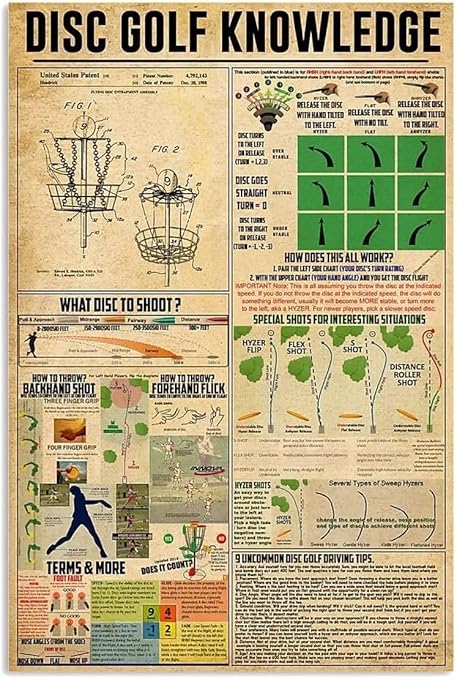 Amazon.com: Maikeway Vintage Metal Signage Disc Golf Knowledge Tin ...