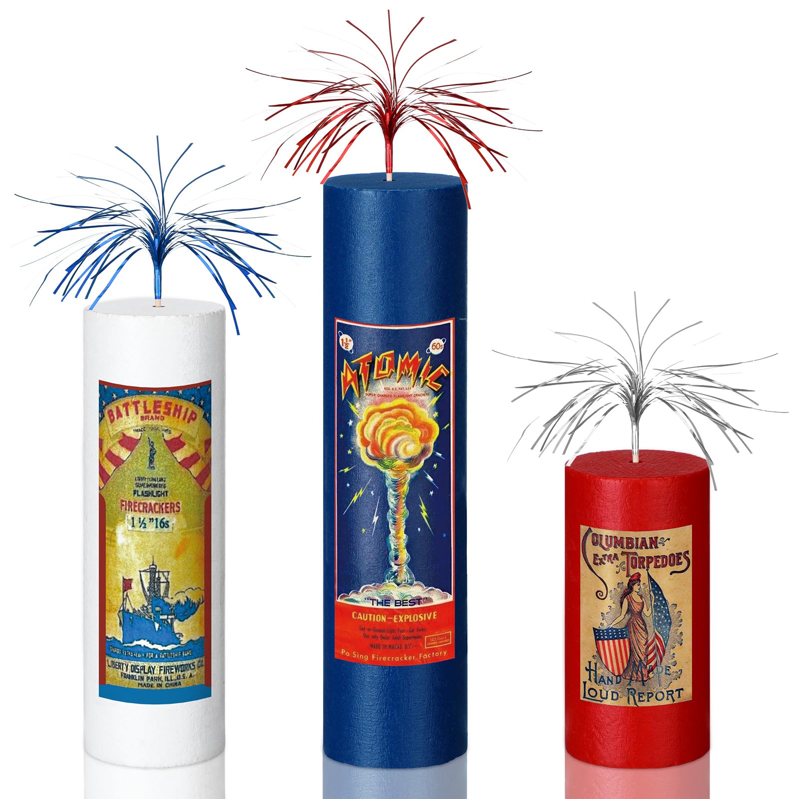 3 Pcs 4th of July Wooden Firework Patriotic Tiered Tray Decor ...