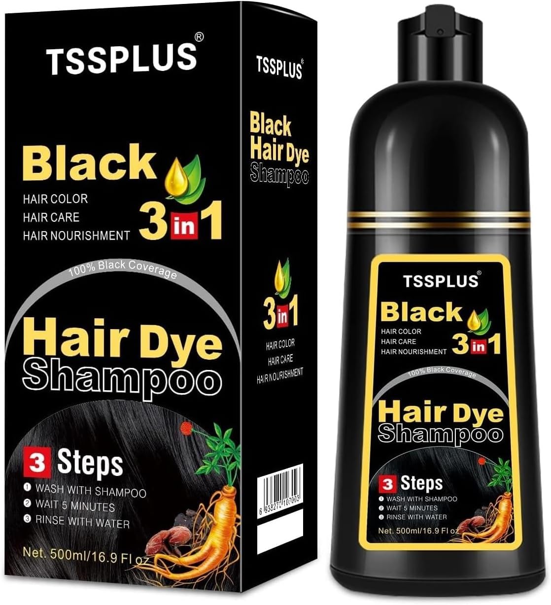 Amazon.com : RILSIC Hair Dye Shampoo 3 IN 1, Instant Hair Color Shampoo ...