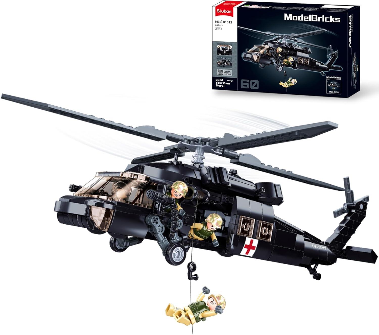 Amazon.com: UH-60 Helicopter Black Hawk Model, Military Army Airplane ...