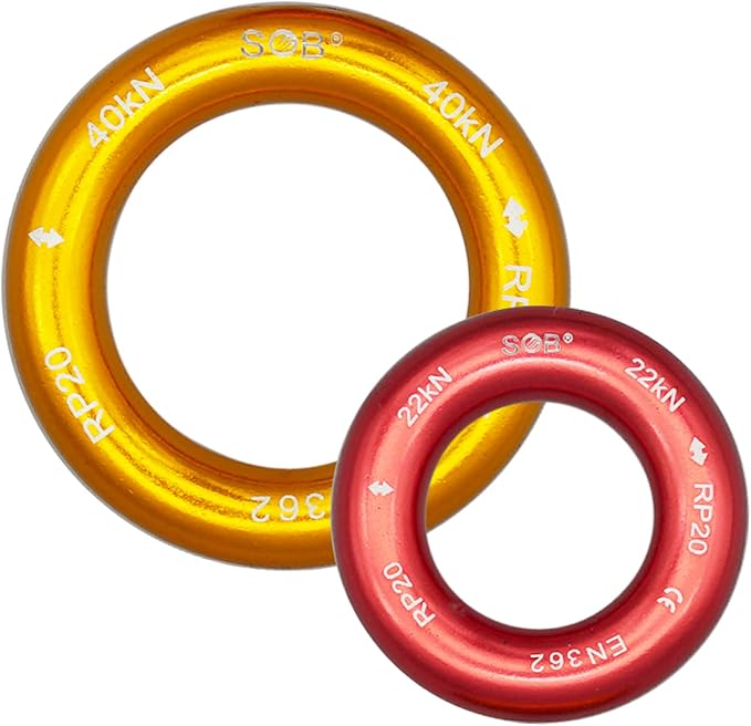 Amazon.com : SOB Aluminum Rappel Ring Climbing Ring 40KN/22KN Pack of 2 ...