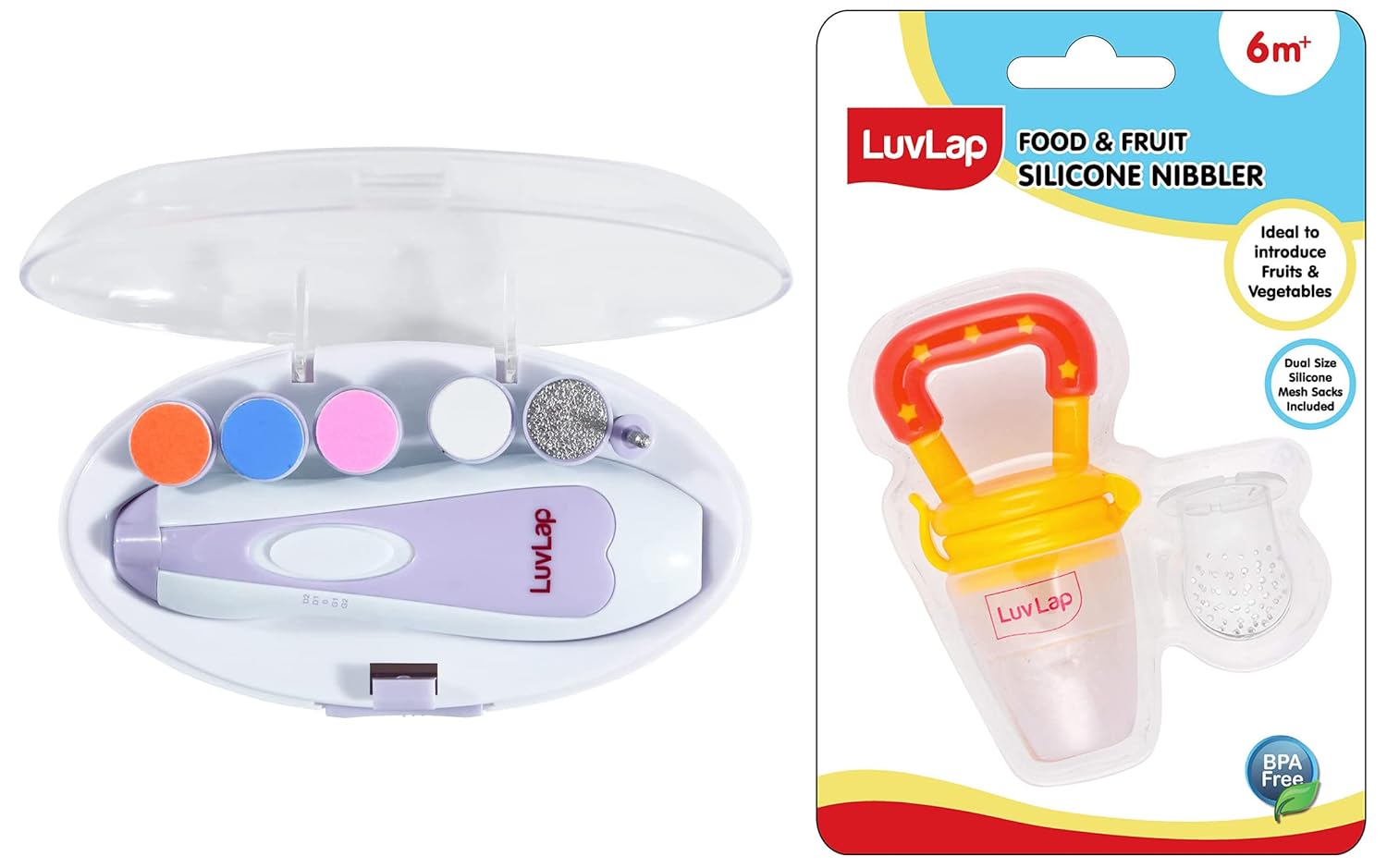 Buy Luvlap 20 in 1 Electric Baby Nail Filer (Purple) & LuvLap Silicone ...