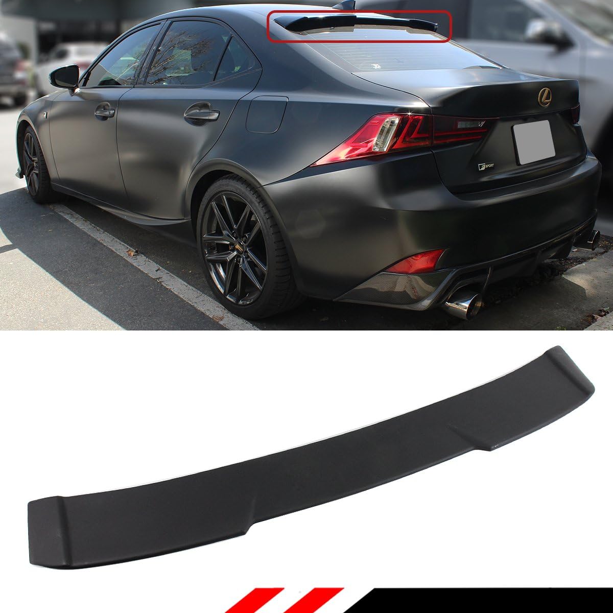 Amazon.com: Real Carbon Fiber M Style Rear Window Roof Spoiler Wing ...