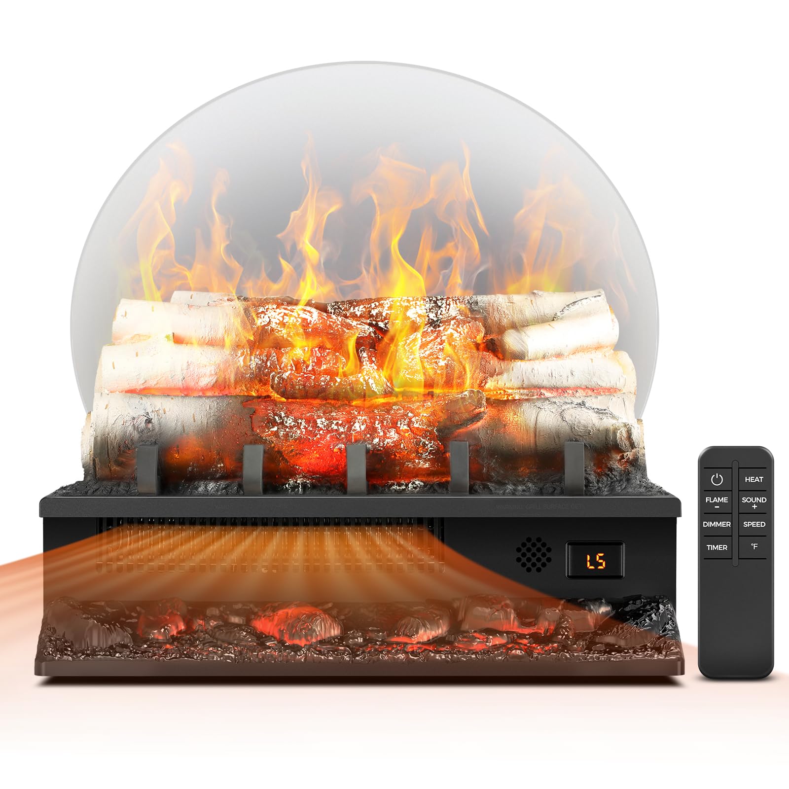 COWSAR Freestanding Electric Fireplace Log Heater, 750/1500W Fireplace ...