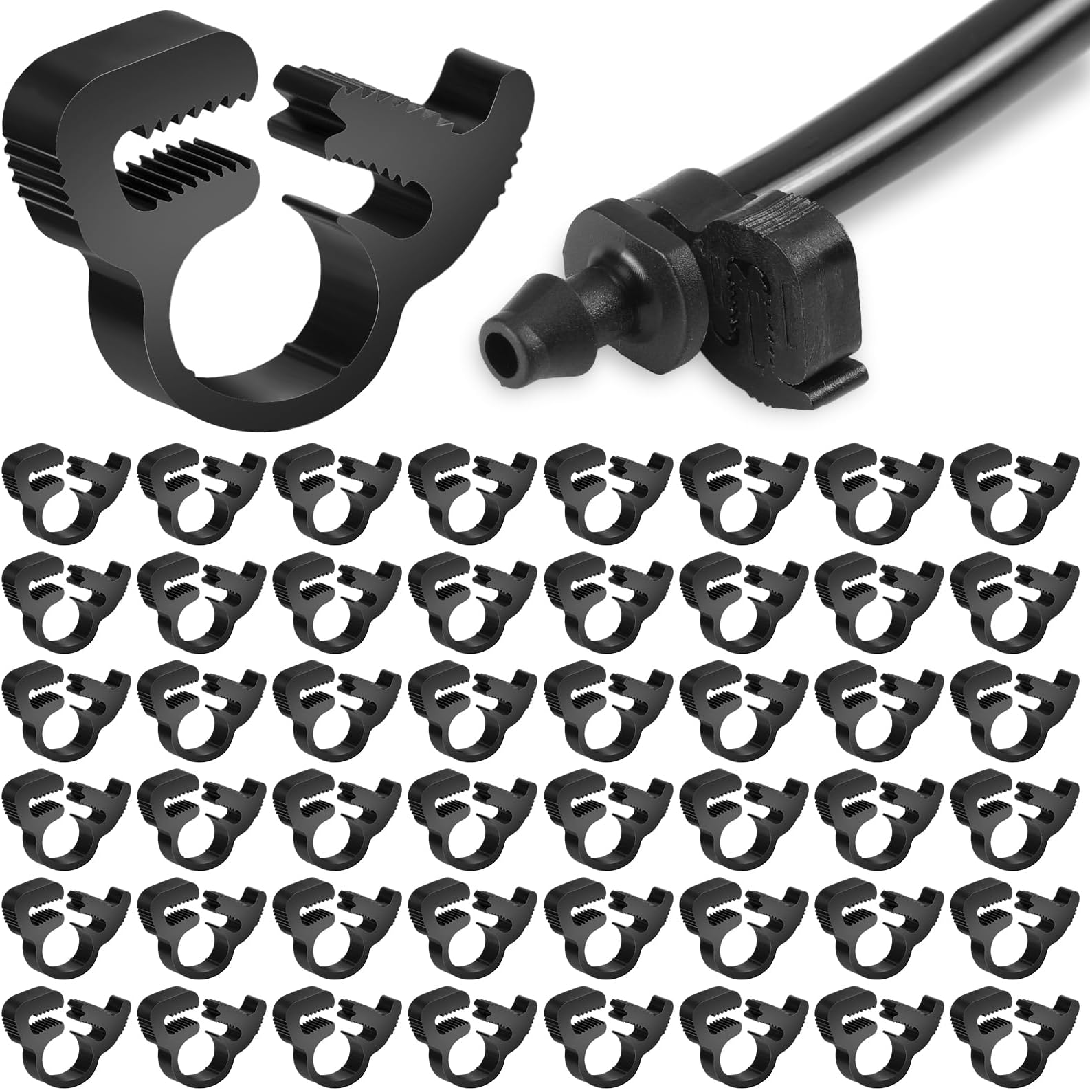 DaisyInner 25 Pcs 1/4" Irrigation Hose Clamps Double Gripping Nylon ...