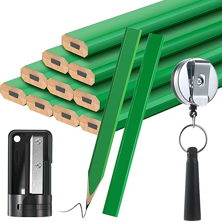 Amazon.com : 14 Pcs Carpenter Pencils, 7 Inches Flat Octagonal Hard ...