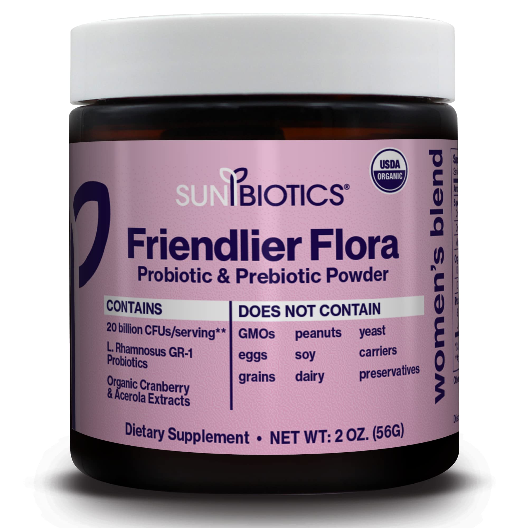 Amazon.com: SUNBIOTICS Friendlier Flora - Women's Blend, 20 Billion ...