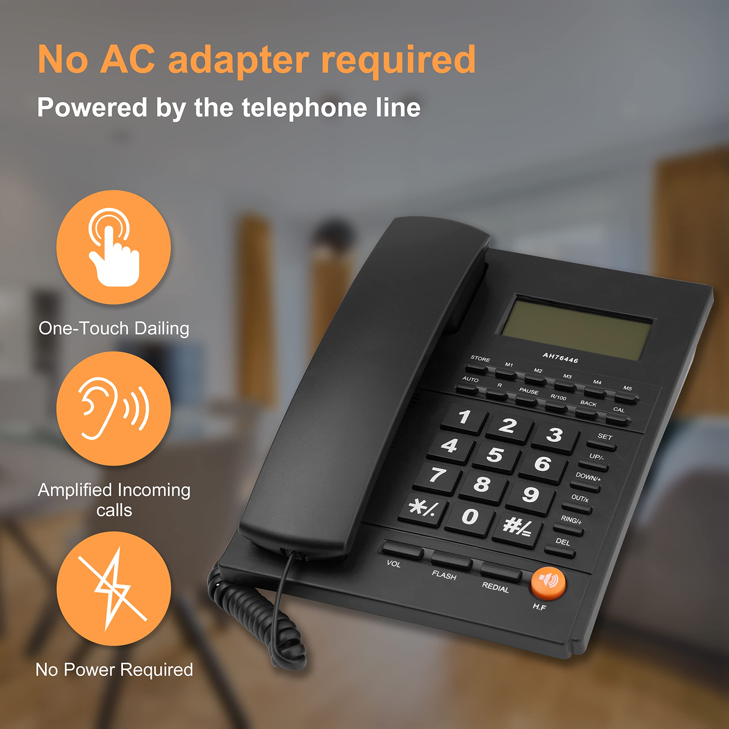 Desk Wired Telephone with Dis...B0B9X5MBLW | Encarguelo.com