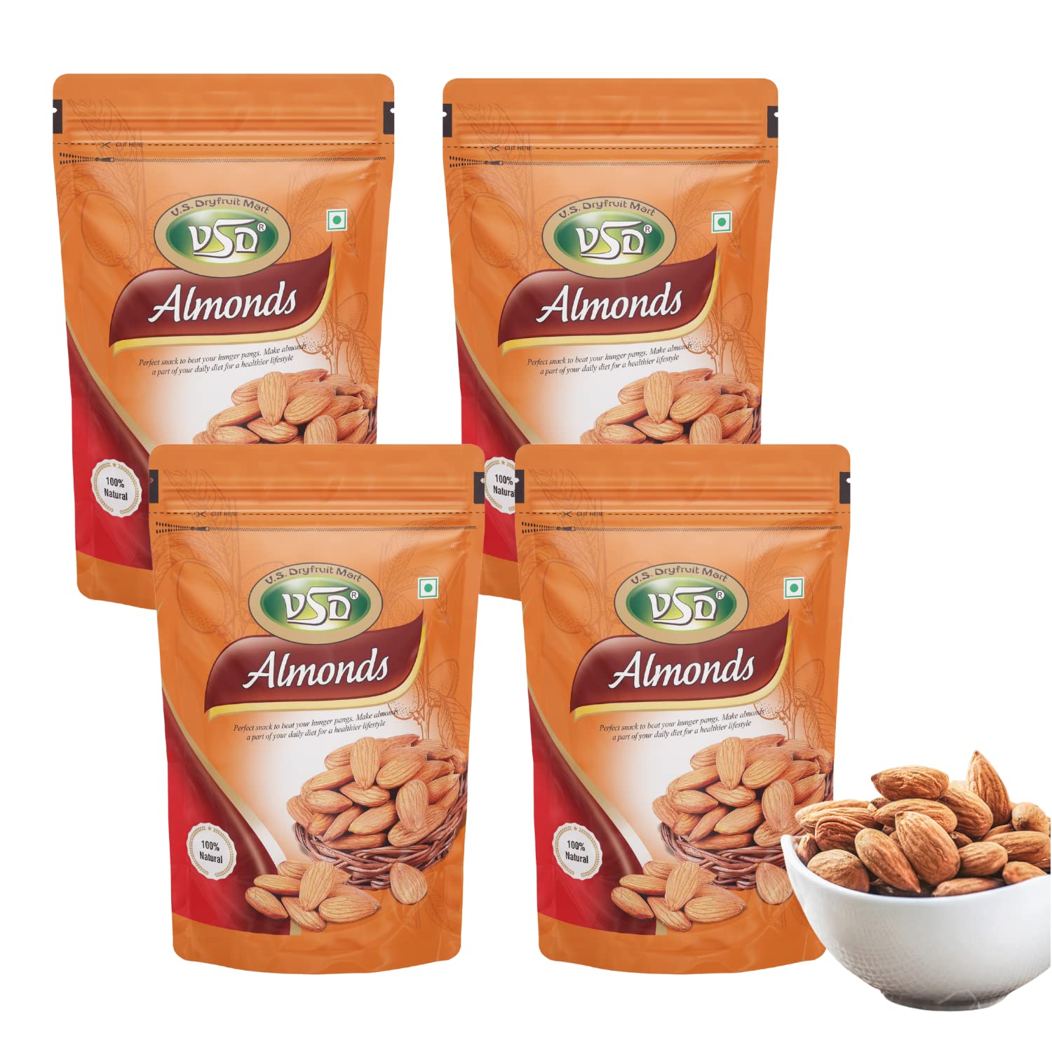 VSD Premium 100% Natural Jumbo Almond (Badam) California Selected ...