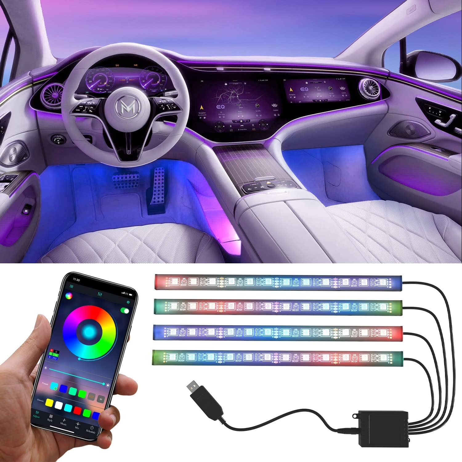 Amazon.com: Mega Racer LED Interior Car Lights - Over 16 Million Custom ...